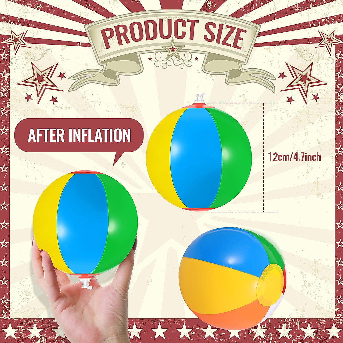 Hungdao 36 Pcs Mini Beach Ball Decoration Rainbow Small Beach Ball with Hanging Rope and Hooks Inflatable Pool Ball Blow up Sport Ball Toy for Water Games Summer Hawaiian Party Ornament