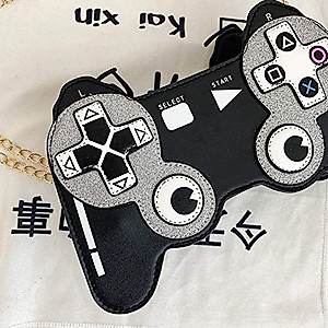 QZUnique Women Cute Gamepad Style Shoulder Handbag Zipper Crossbody Purse Messenger Bag