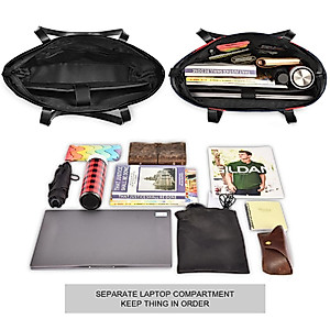 Witch Halloween Laptop Tote Bag for Women Canvas Teacher Tote Bags Work Travel Bag Handbags Purse with Fashion Zipper