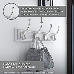 Franklin Brass Hook Rail Wall Hooks 6 Hooks, 20 Inches, White, FBSSMR6-W-R