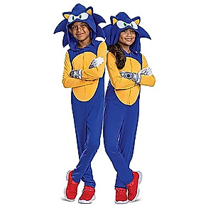 Disguise Sonic Costume for Kids, Official Sonic Prime Costume and Headpiece, Size (10-12)