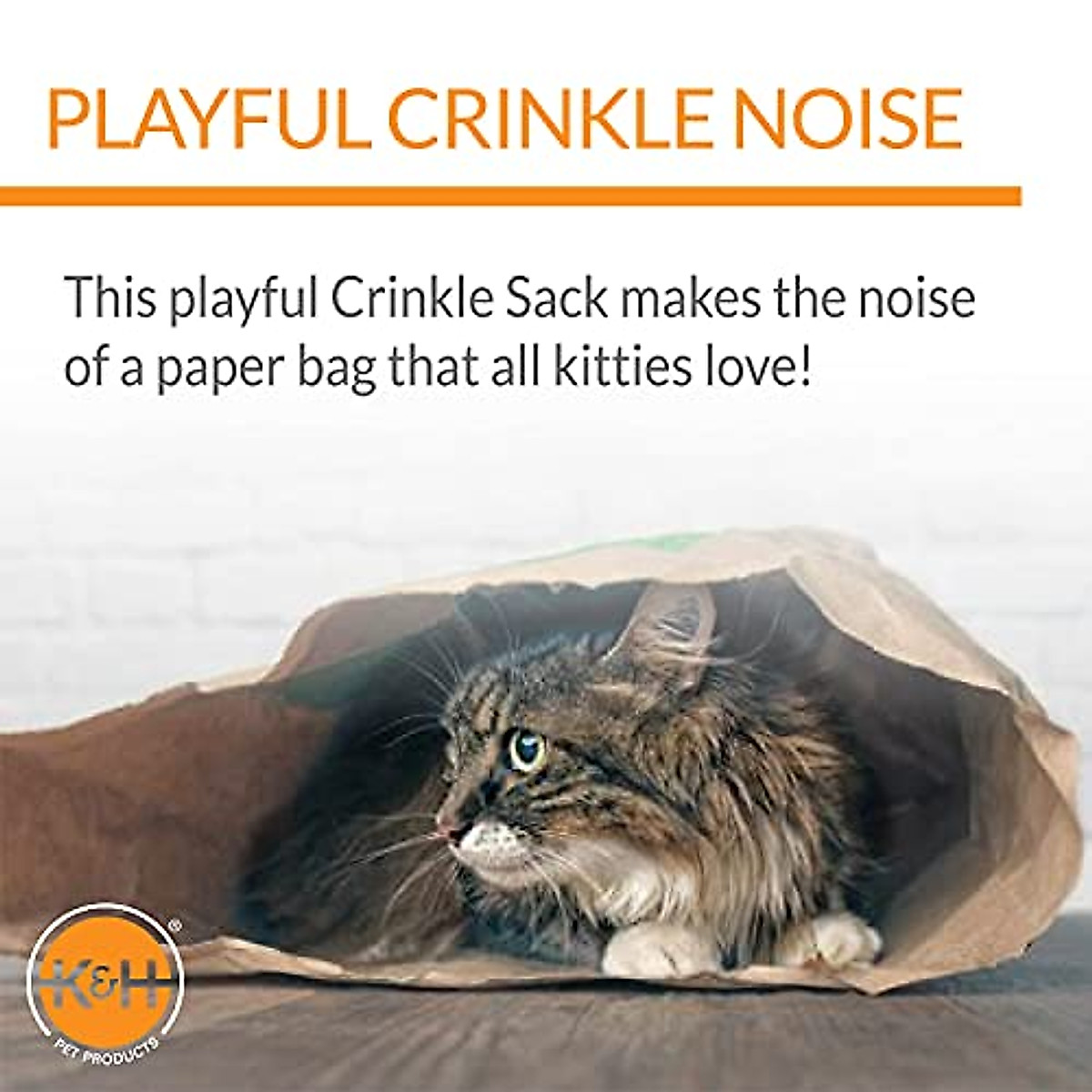 K&H Pet Products Kitty Crinkle Sack Teal 15" x 18"