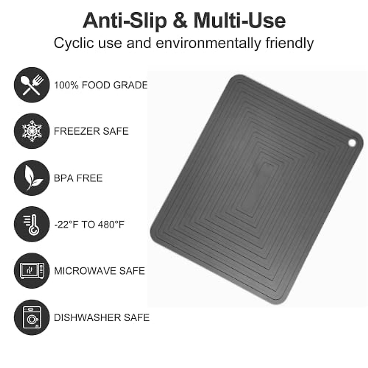 Silicone Trivets Mats Kitchen Tool Set 3 Pcs, Large Silicone Trivets for Hot Dishes,Silicone Trivets for Hot Pots and Pans, Silicone Trivet Mats Set About 9"X12", Black Silicone Hot Pads for Kitchen