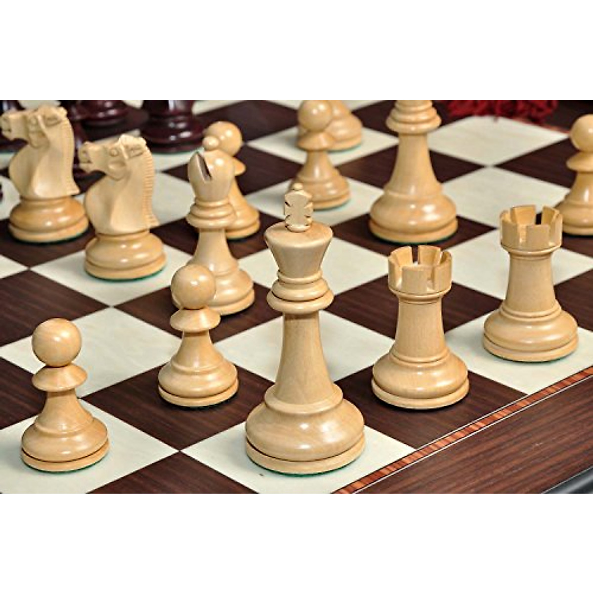 The House of Staunton The Reykjavik II Series Chess Set, Box & Board Combination - Purpleheart Gilded