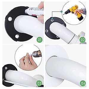 Grab Bars Anti Slip Shower Handle Bathroom Grab Bar Hand Rail Support Assist Bath Handles Bathroom Balance Bars for Handicap Elderly Injury