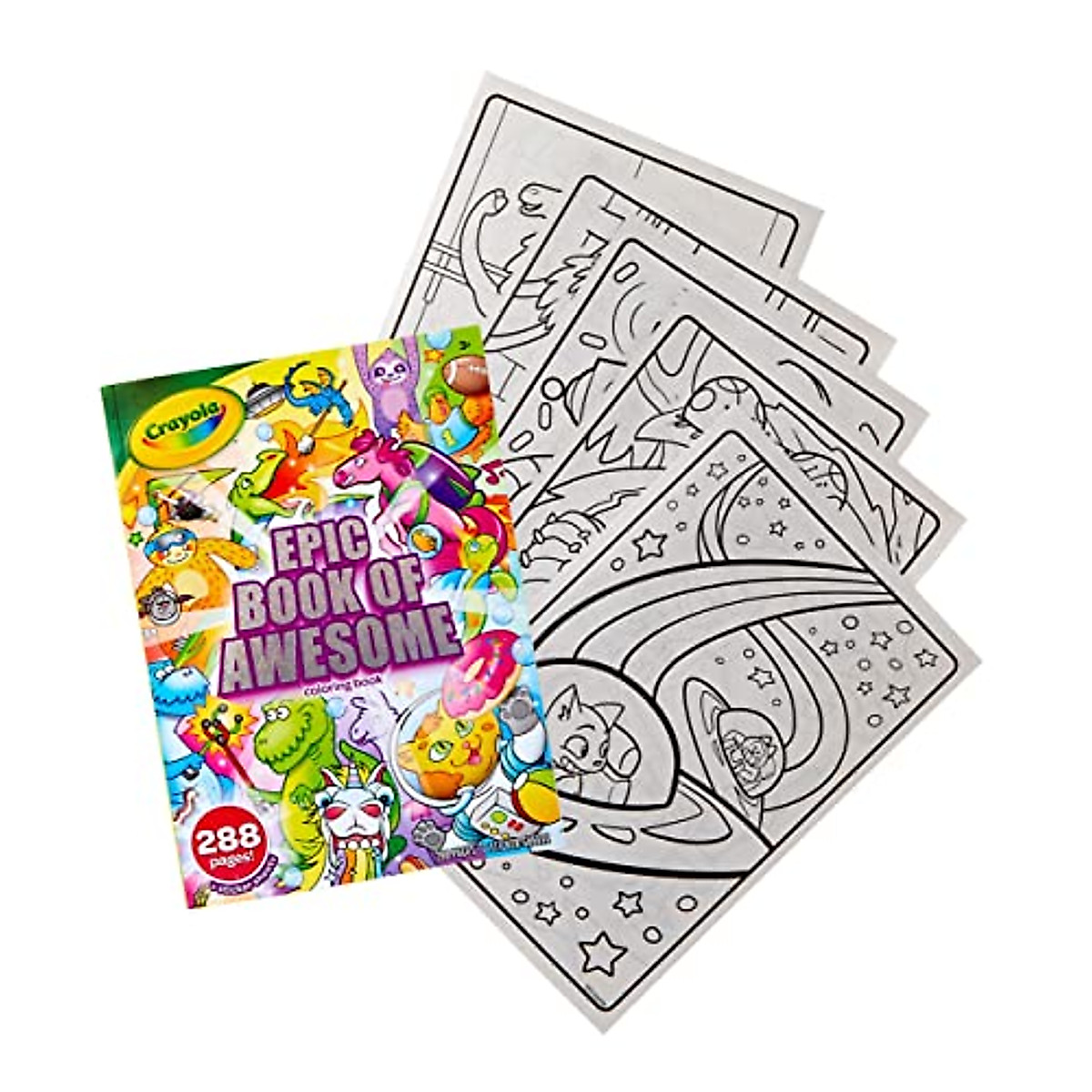 Crayola Epic Book of Awesome, All-in-One Coloring Book Set, 288 Pages, Kids Indoor Activities, Gift