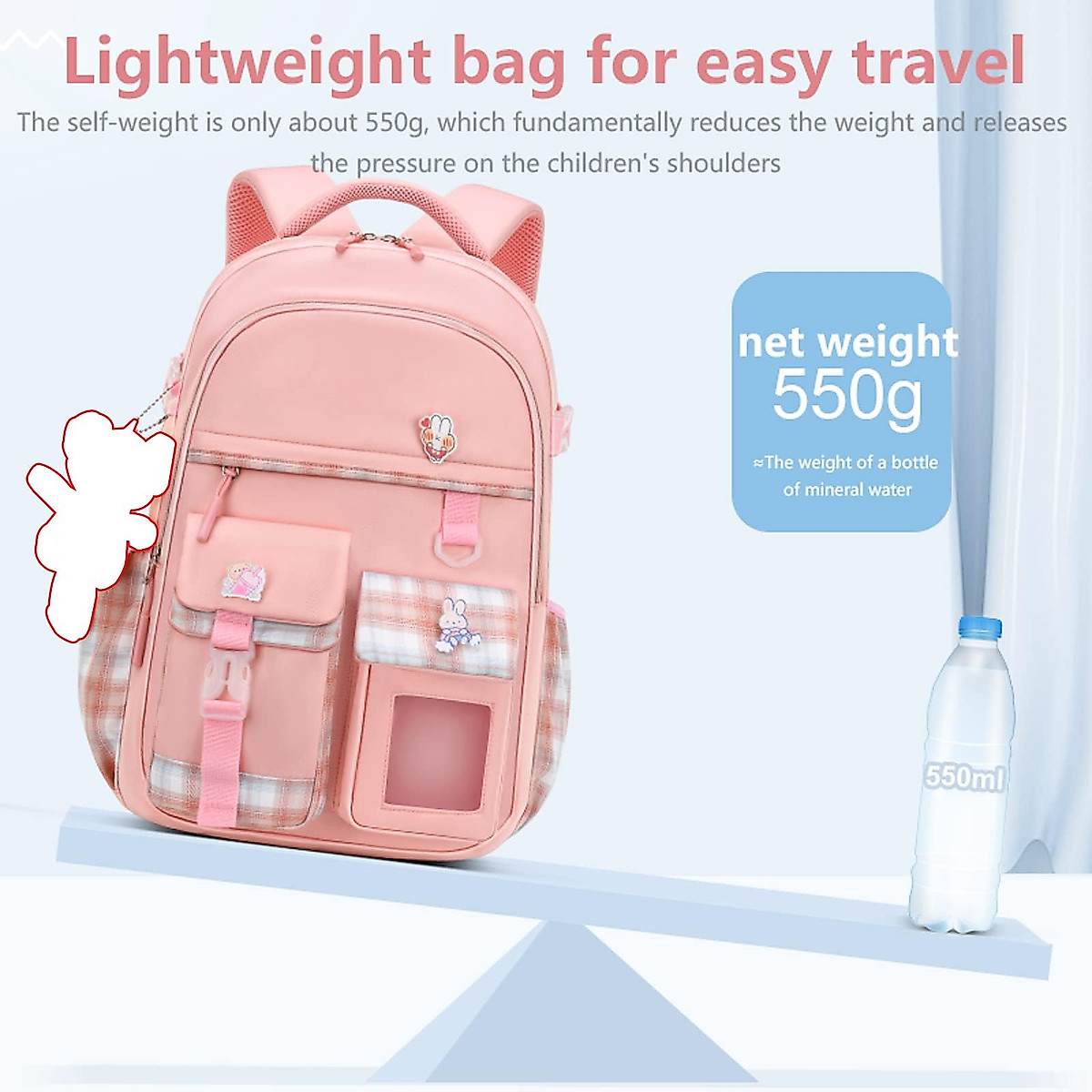 HANXIUCAO Backpacks for Girls Large Bookbags for Teens Girls Backpack for School Laptop Compartment Primary School (Blue)