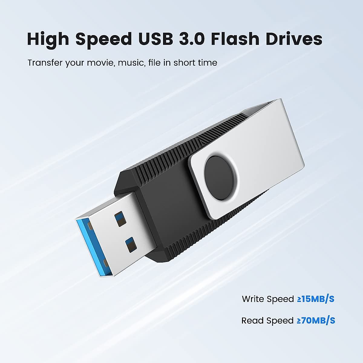 Aiibe 64GB Flash Drive 3.0 5 Pack 64GB USB 3.0 Thumb Drive USB Drive 64GB Jump Drive Memory Stick Multi Pack 64GB Flash Drives (64G, 5 Mixed Colors: Black Red Cyan Green Purple)