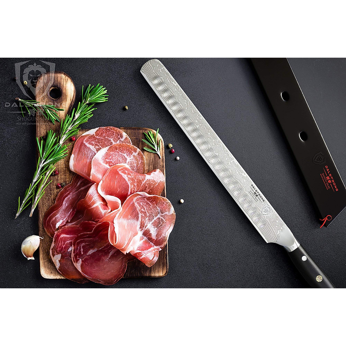 Dalstrong The Shogun Series 12" Slicing & Carving Knife Bundled with The Premium Whetstone Kit
