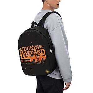 QDUqgTRds The Action Dukes Comedy Of TV Hazzard Backpack,Unisex Basic Book Bags-External Usb Interface,Earphone Cable Interface,Label-Computer Backpacks Suitable for Laptop