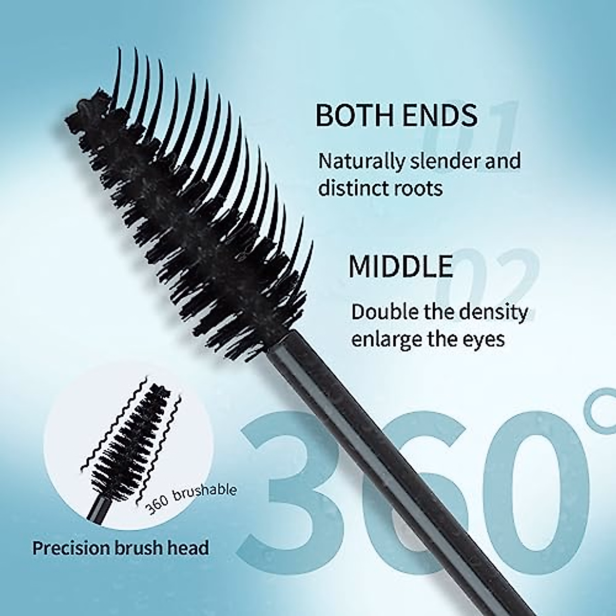 2 Pack New Thrive Liquid Mascara, Black Mascara for Natural Lengthening and Thickening Effect，Waterproof & Smudge-Proof Mascara, No Flaking/No Clumping