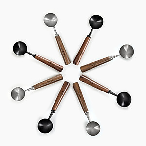 Gonzone Vintage Coffee Measuring Spoon - 304 Stainless Steel,Coffee Scoop, 10g Capacity, Walnut Handle - Perfect for Coffee, Tea, and More (Gunmetal)