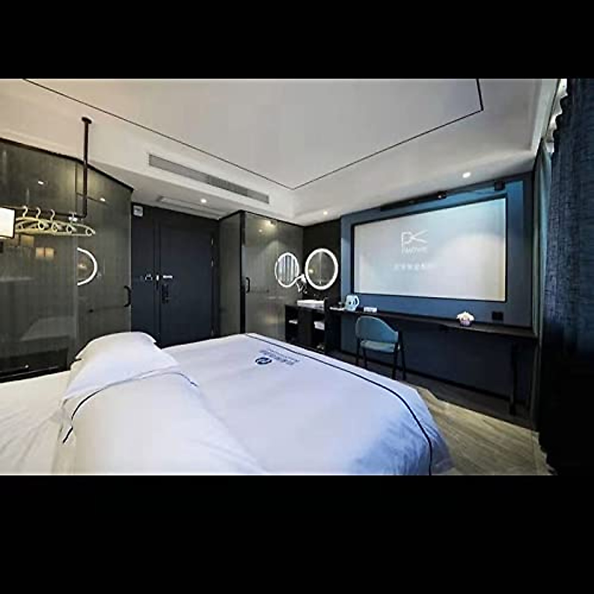 MUMUJJ Hotel Projector, 4K Indoor/Outdoor Movie Projector Support 200'' Screen Dsiplay, Home Theater Video Projector