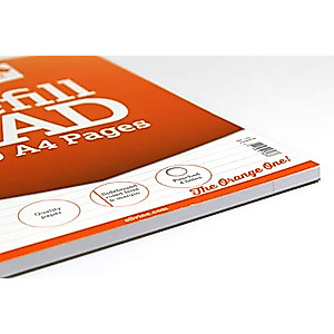 Silvine 160 Page A4 Refill Pad, Side Bound and Punched 4 Holes. Ruled 8mm Feint with Margin. Ref A4SRPFM