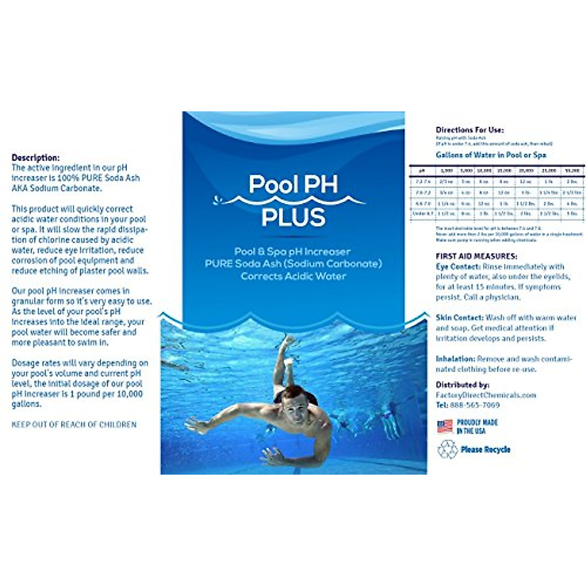 pH Increaser for Hot Tub & Pool | Pure Soda Ash, Sodium Carbonate | 15 lb