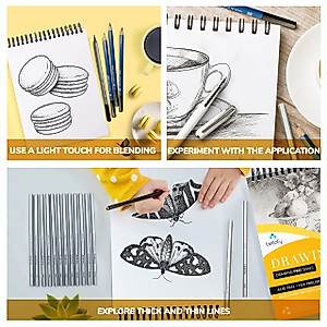 Bellofy 3 x Drawing Paper Pads 9” x 12” | 300 Sheets | 60lbs 85g | Acid Free Sketchbook Paper for Dry Media | Top Spiral Bound Sketchpad for Kids, Beginners, Artists & Professionals