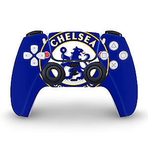 Head Case Designs Officially Licensed Chelsea Football Club Oversize Art Vinyl Faceplate Sticker Gaming Skin Decal Compatible With Sony PlayStation 5 PS5 Disc Edition Console & DualSense Controller