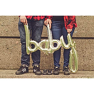 Besttt-Seller 46 Inch White Gold Baby Script Balloon banner baby shower decoration foil balloons