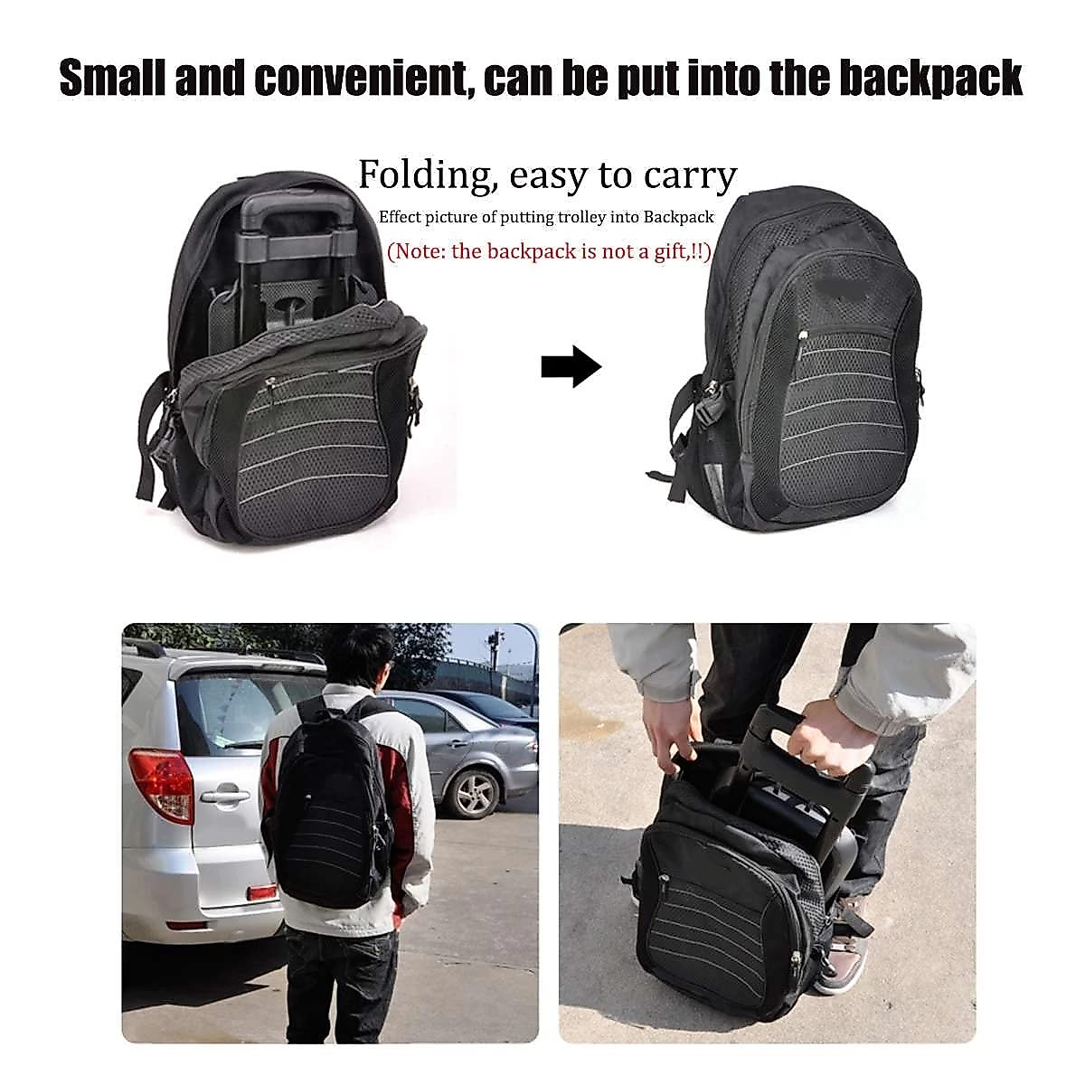 CZP Heavy Duty Folding Foldable Hand Sack Truck Barrow Cart Wheel Trolley Folding Truck Travel Luggage Cart Portable Home Use