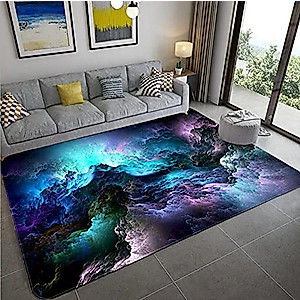 Galaxy Rug Bedroom Living Room Kitchen Area Rugs Nebula Throw Rugs Yoga Floor Mat Carpet 79x63 inch
