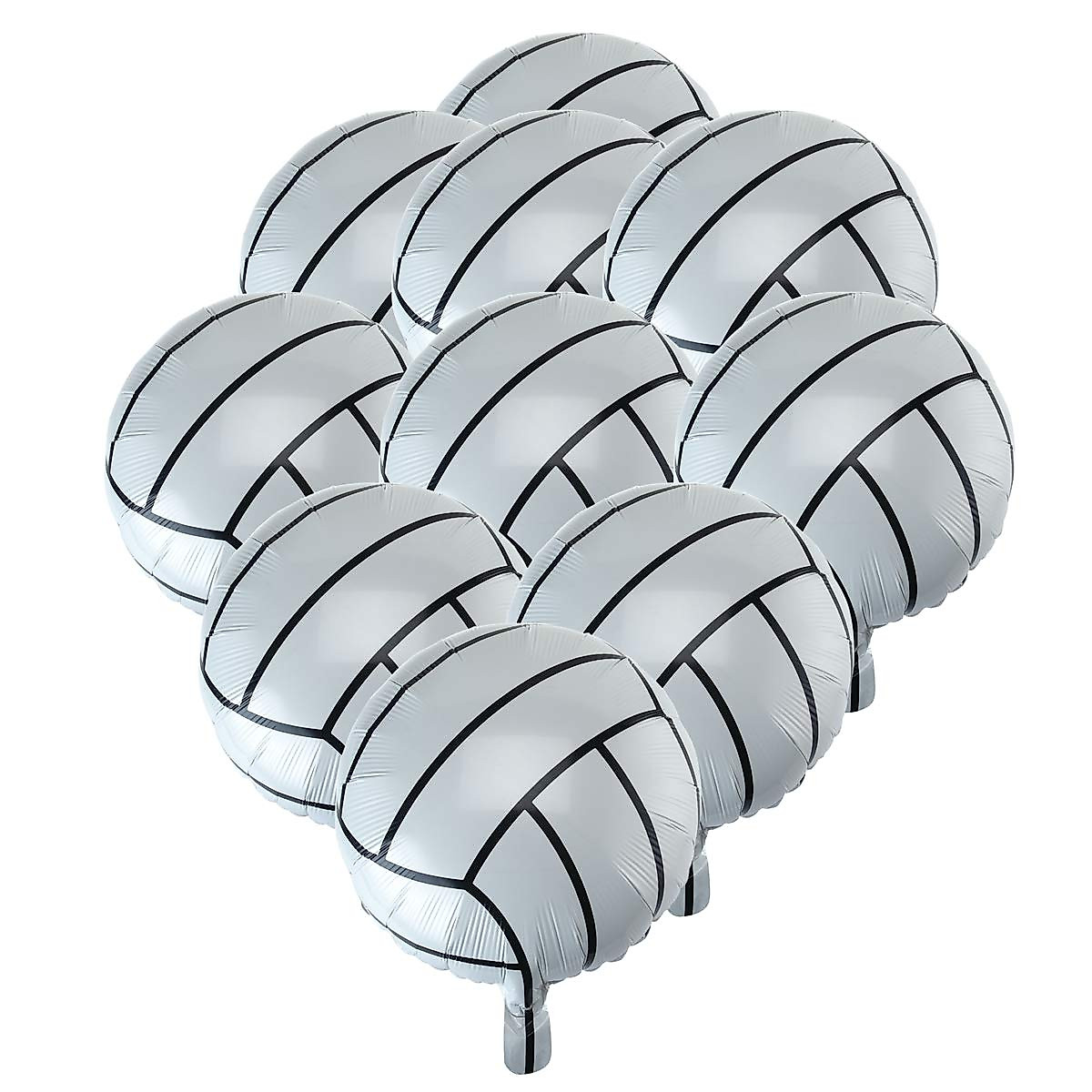 BinaryABC Volleyball Balloons,Volleyball Mylar Foil Balloons,Sports Theme Party Supplies,10Pcs(18 Inch)