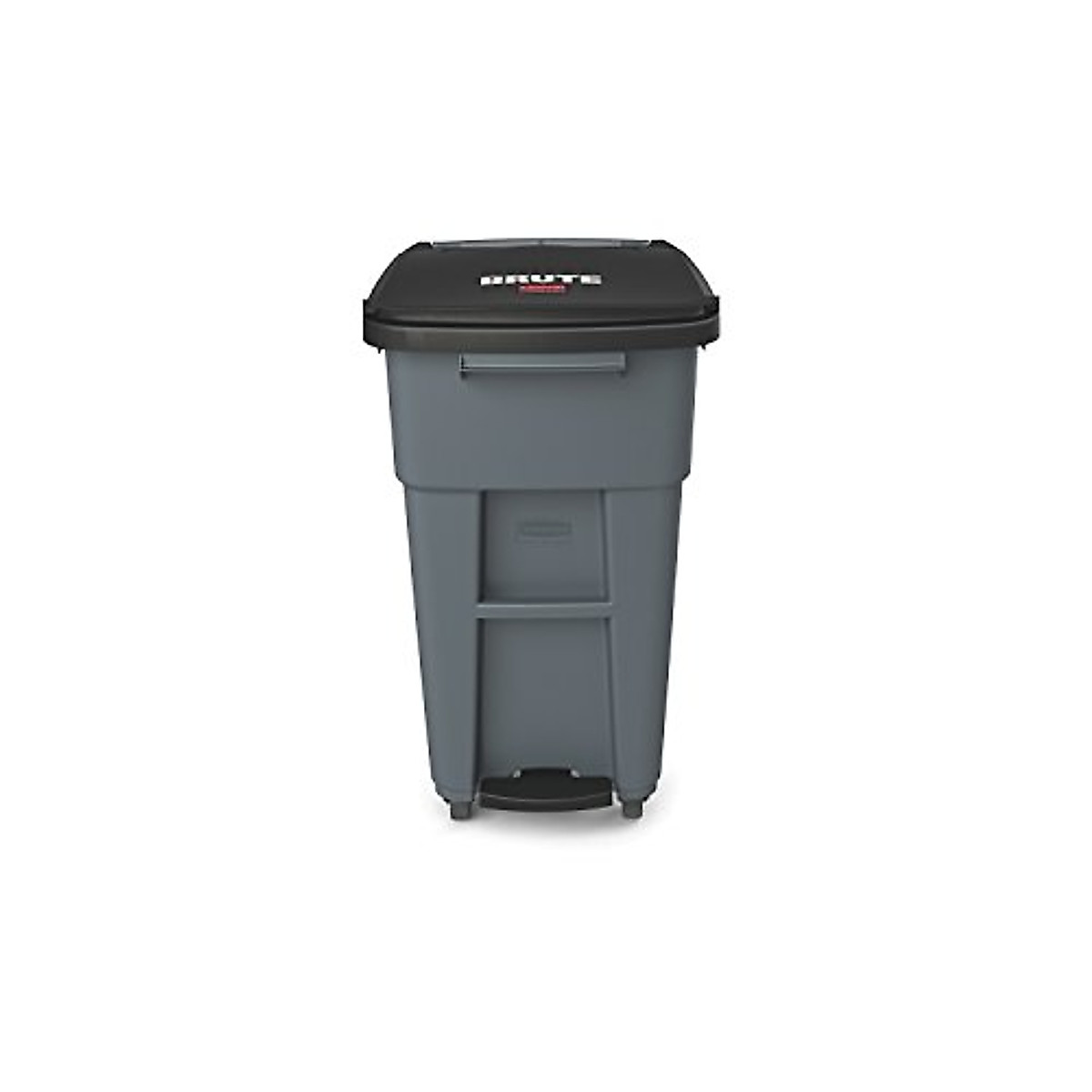 Rubbermaid Commercial Products BRUTE Rollout Step On Trash/Garbage Can with Casters - 32 Gallon - Gray