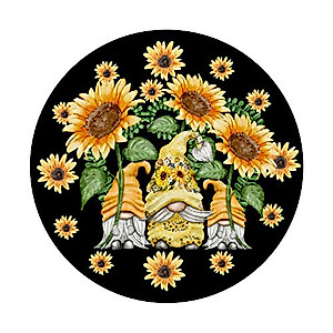 Cute Sunflower Pattern For Gardener & Women - Funny Gnome PopSockets Swappable PopGrip