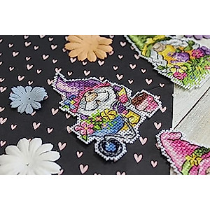 MP Studia Cross Stitch Embroidery Kits for Adults and Beginners Fairy Tale - Garden Gnomes - Magnets 7x8cm/2.76x3.15 14ct.