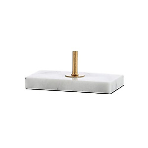 JONATHAN Y JYL1096A Haines 26" Modern Circle Marble/Metal LED Table Lamp Classic Glam Bedside Desk Nightstand Lamp for Bedroom Living Room Office College Bookcase LED Bulb Included, Gold Leaf/White