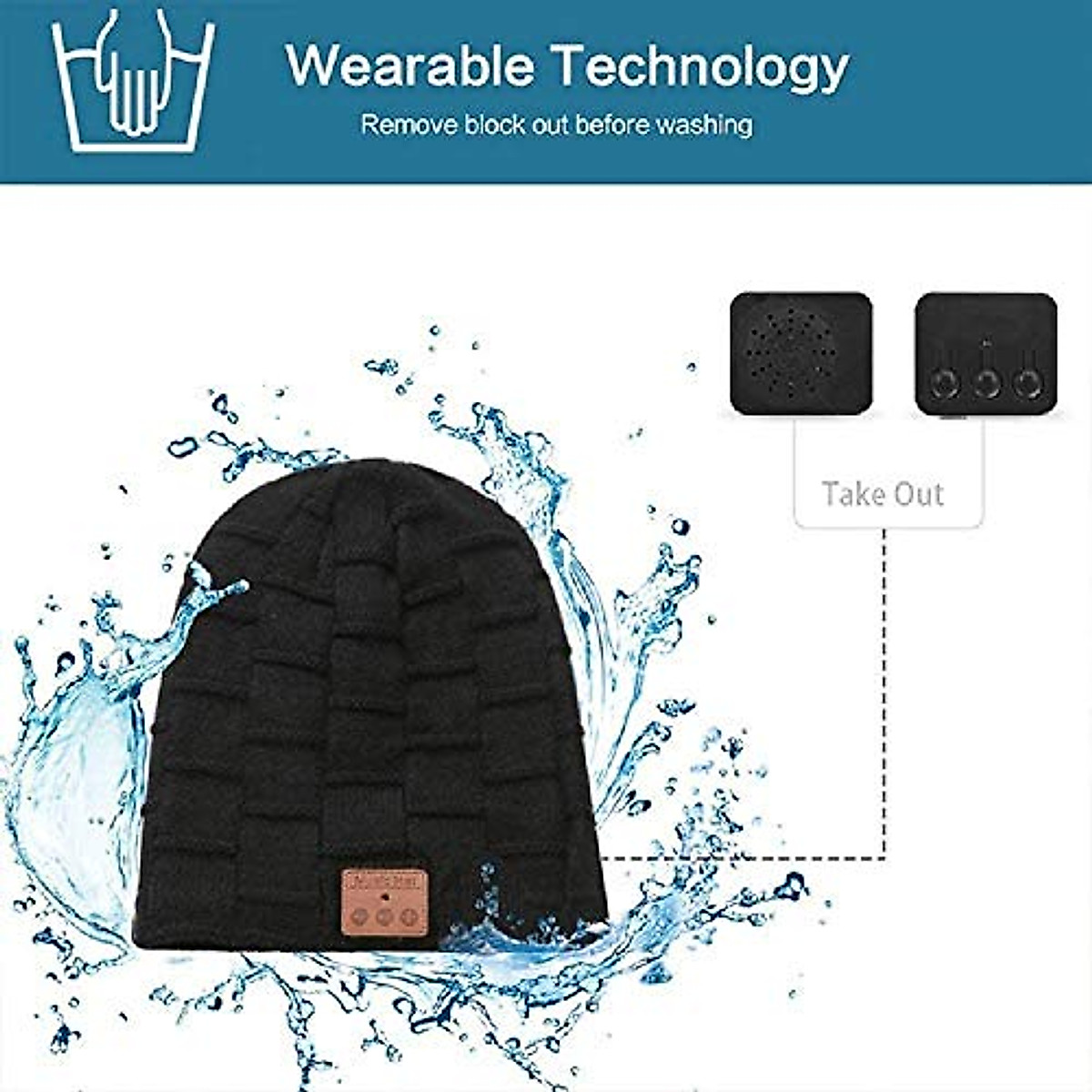 Upgraded Bluetooth Beanie Unisex for Heartwarming Xmas Gifts Outdoor Sports Skiing Skating Jogging with V5.0 Bluetooth Beanie Hats Wireless Headphone Built-in Mic Suit (Dark Grey)