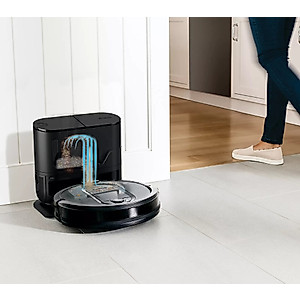 Shark IQ Wi-Fi Robot Vacuum w/ Self-Empty Base & Self-Cleaning Brushroll QR1000 (Renewed) (Black)