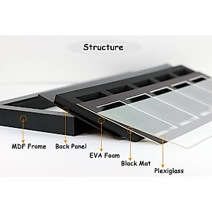 Bivitre Trading Card Display Frame - Wall Mount Baseball Card Display Case with UV Protection Magnetic Card Holder for 5 Standard Cards, Display for Basketball Football Hockey Pokemon MTG Yugioh