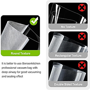 Bonsenkitchen Vacuum Sealer Machine, Stainless Steel Vacuum Food Sealer with 8-in-1 Vacuum Sealing System, 6 Food Vacuum Modes, Built-in Cutter and Bag Storage, Fully Starter Kits (Bright Silver)