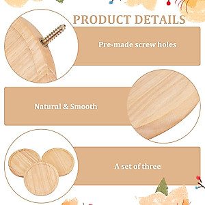 FINGERINSPIRE 3-Pack Round Floating Shelves 5.9"/15cm Wooden Cup Plant Wall Shelves for Wall Home Office Oaken Wood Wall Mounted Shelves for Photos, Plants, Collectibles, Artwork, Clock or Trophies