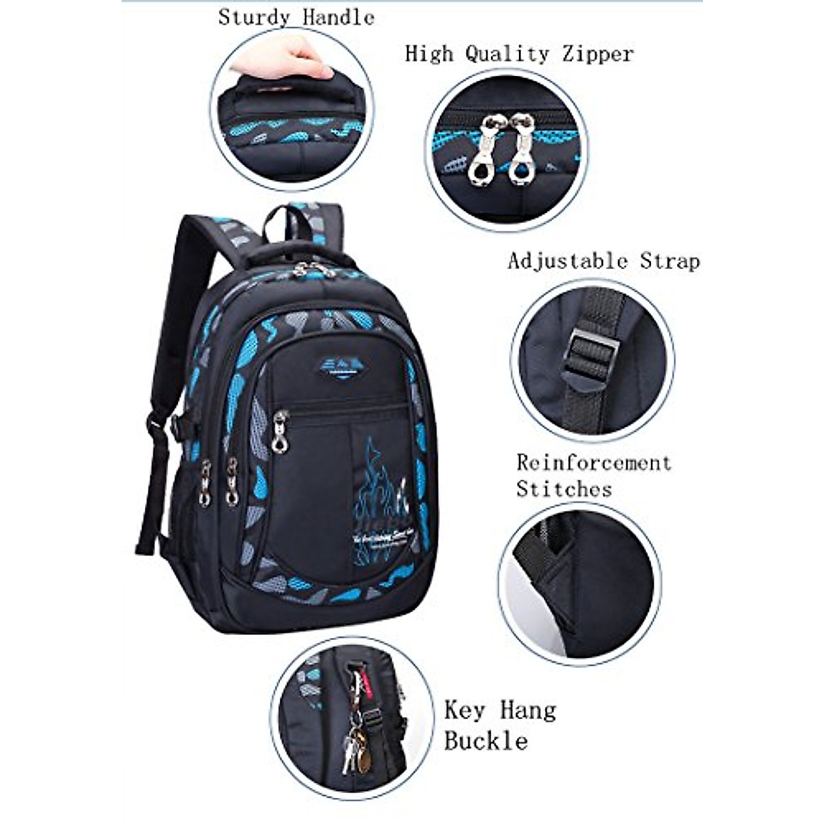 Student School Backpacks for Boys School Bookbag for Kids Student Backpack for Boy (Blue)