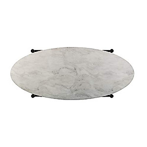 SEI Furniture Holly & Martin Relckin Faux Marble Coffee Table, White/Black/Natrural (CK1430)