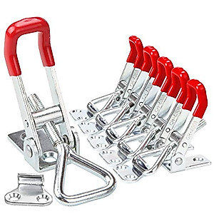 Adjustable Toggle Clamp, 6Pack 360lbs Holding Capacity Heavy Duty 4001 Style Toggle Latch Clamp Hasp for Door, Box Case Trunk, Smoker Lid, Jig. Quick Release Pull Latch, Sturdy Metal Draw Latch