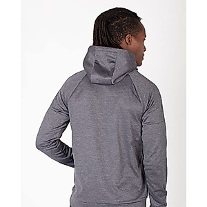 Layer 8 Men's Hoodie Performance Light Weight Tech Fleece Pullover Training Workout Athletic Sweatshirt Hooded Fitness Top (Small Basalt Hthr)
