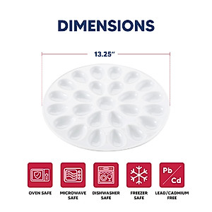 HIC Porcelain Deviled Egg Dish, 13-inch