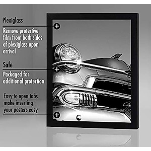 Americanflat 18x24 Poster Frame in Black - Composite Wood with Polished Plexiglass - Horizontal and Vertical Formats for Wall with Included Hanging Hardware