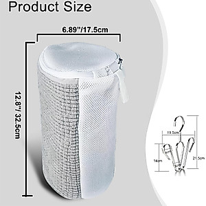 MEILANHUI 2Pcs Shoe Washing Machine Bag, 360° Wrap-Around Cleaning Laundry Shoe Bag for Washer and Dryer Reusable and Durable Zipper Shoe Washing Bag for All Shoe Types and Sizes (Grey)