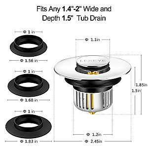 LEKEYE Shower Drain Hair Catcher | Bathtub Stopper | Pop Up Bathroom Sink Stopper | Drain Plug with Filter Hair Catcher