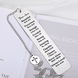 Inspirational Bookmark Christian Gifts for Women Men, Bible Verse Bookmark for Kids Teens Book Lovers, Religious Church Gift for Friend Female,Birthday Christmas Stocking Stuffers for Her Him Girl Boy