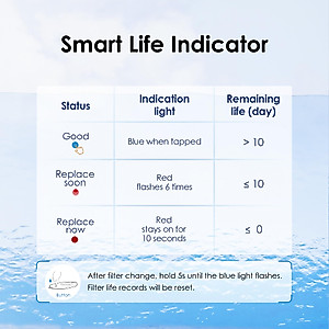 Waterdrop Alkaline Lucid 10-Cup Large Water Filter Pitcher with 1 Filter, Healthy, Clean & Toxin-Free Mineralized Alkaline Water (100 Gallons), Up to PH 9.5, BPA Free, Blue