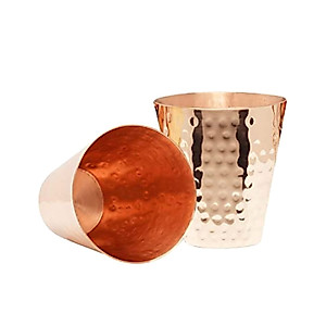 OMG Deals Handcrafted 100% Pure Copper Bar Cocktail/Wine Glasses/Shot Glasses Capacity - 2 Ounce. (Hammered Shot Glasses, 10)