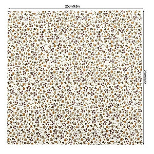 7 Pcs DIY Square Coffee Dot Assorted Cotton Fabric,25x25cm Pre Cut Floral Cloth Bedding Kit Quarters Bundle for Handmade Crafts(25 * 25)