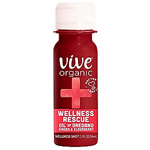 Vive Organic Wellness Rescue Shot, Ginger, Elderberry & Oil of Oregano, 2 Oz