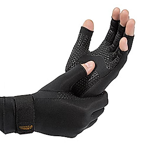 Copper Fit ICE Compression Gloves Infused with Menthol, Black, Large/X-Large