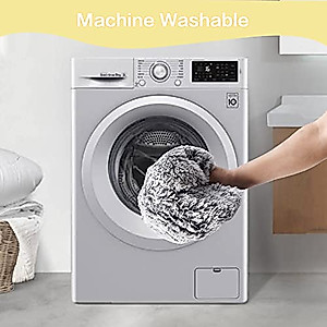 Bedfolks Calming Donut Dog Bed, 36 Inches Round Fluffy Dog Beds for Large Dogs, Anti-Anxiety Plush Dog Bed, Machine Washable Pet Bed (Dark Grey, Large)