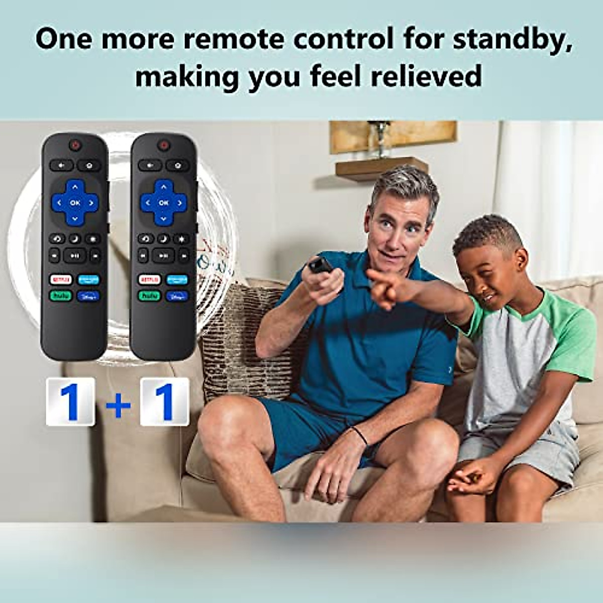 【Pack of 2】 Replacement Remote Control Compatible for Roku TV,for TCL Roku/for Hisense Roku/for Onn Roku(Not for Roku Stick,Box and Players)